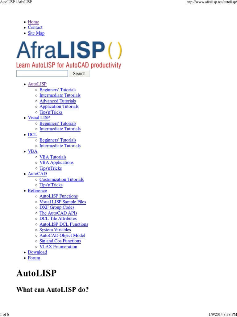 00 AutoLISP - AfraLISP | PDF | Auto Cad | Autodesk