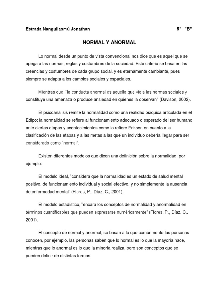 Normal y Anormal | PDF | Sociedad | Realidad