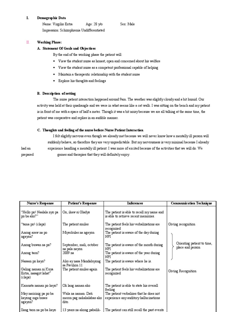 Process Recording | PDF | Psychiatric Diseases And Disorders | Health Care