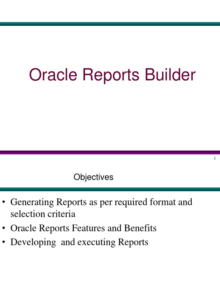 Oracle Report Builder | PDF | Pl/Sql | Parameter (Computer Programming)