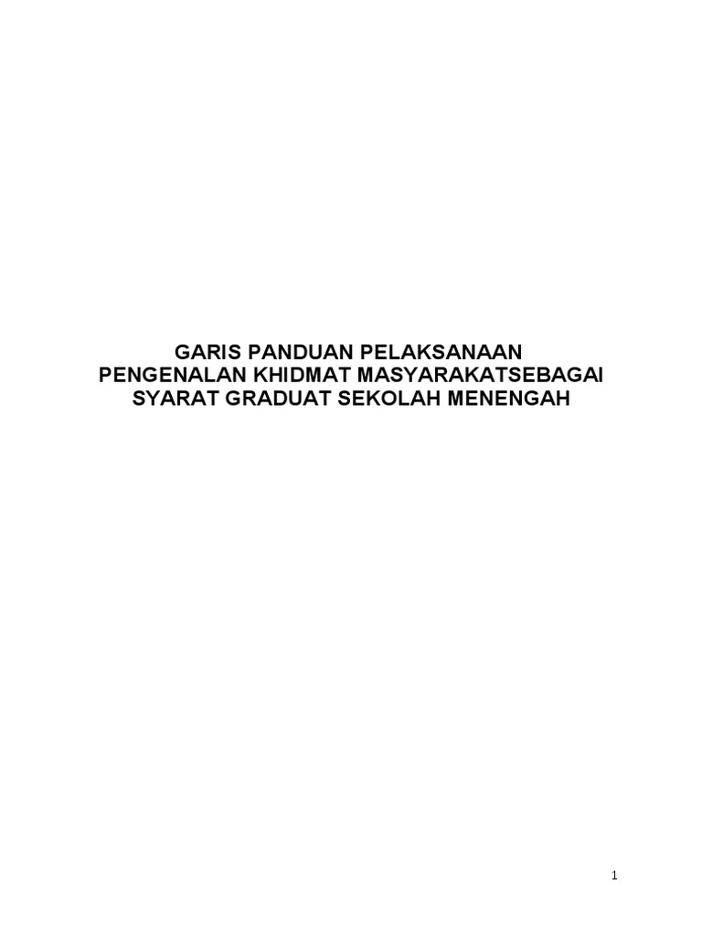 Garis Panduan Pelaksanaan Khidmas | PDF | Ilmu Sosial