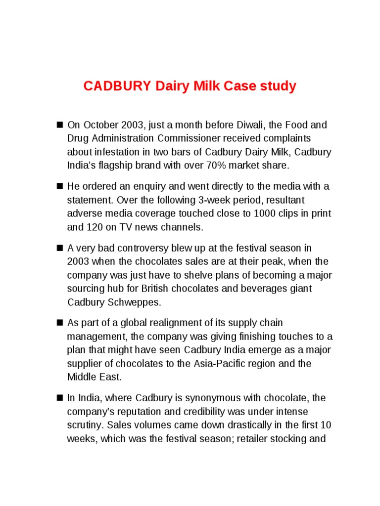 CADBURY Dairy Milk Case Study | Credibility | Advertising | Free 30-day ...