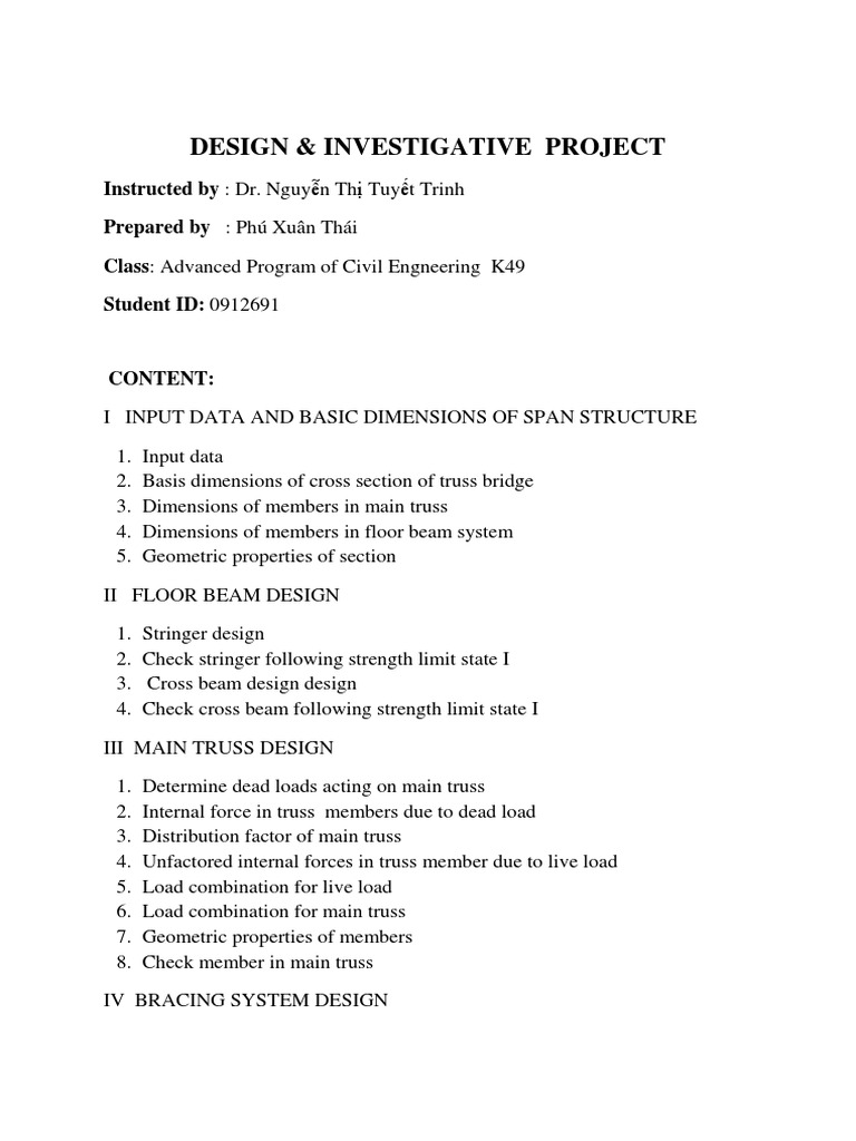 Bridge Design Project Analysis | PDF | Truss | Beam (Structure)