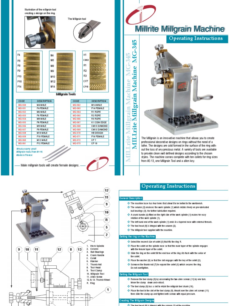 Milrite Instuction Manual | PDF | Machines | Metalworking