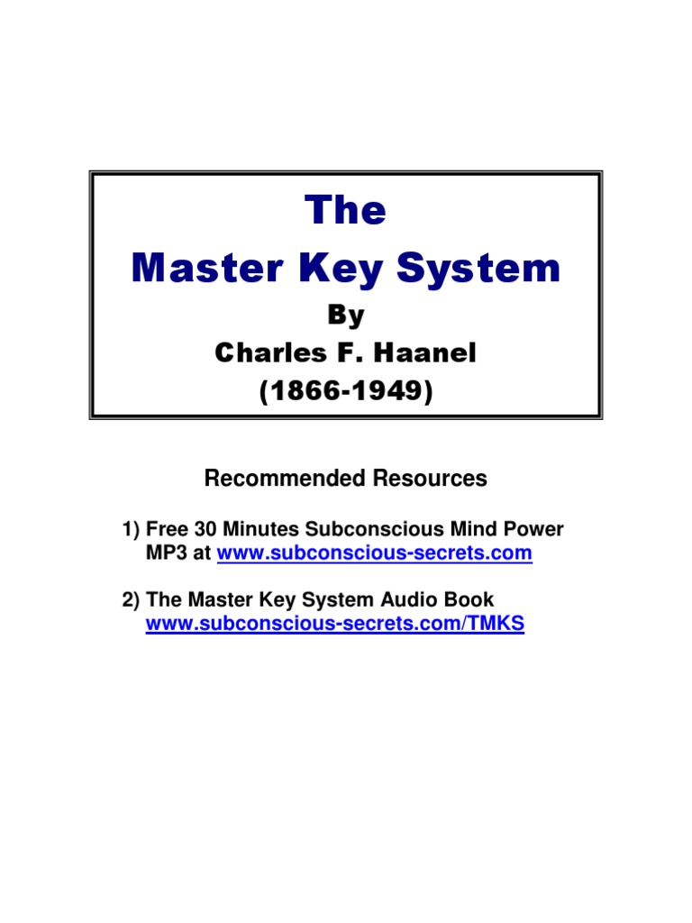 The Master Key System | PDF | Thought | Causality