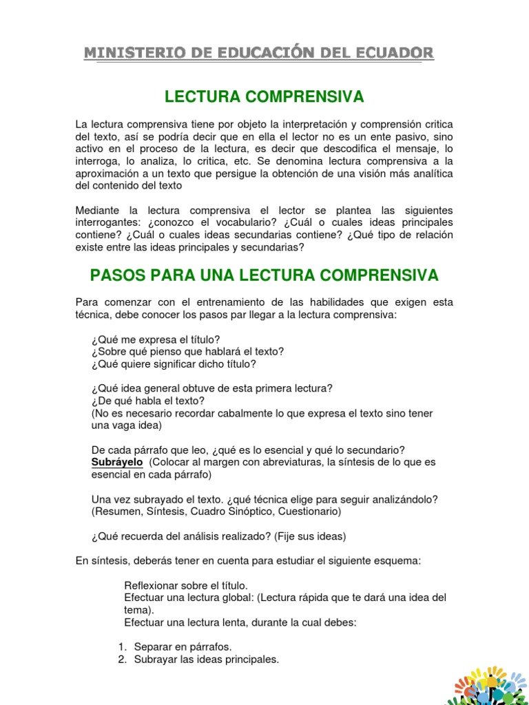 Estrategias para Lectura Comprensiva | PDF | Crecimiento personal y ...