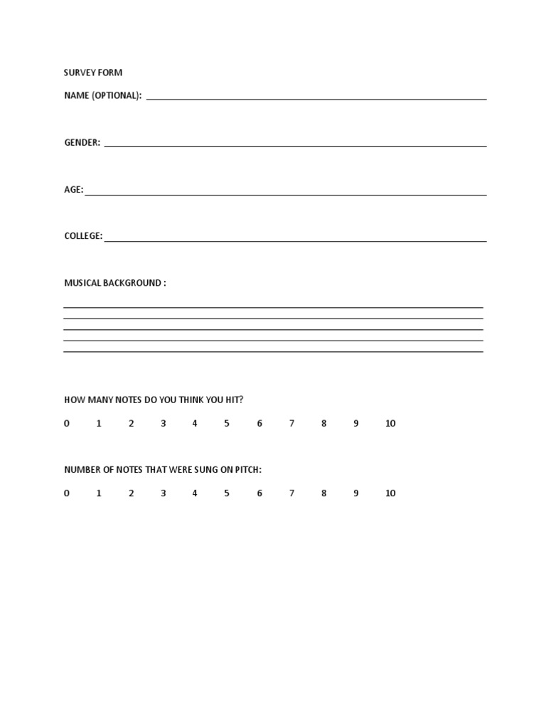 Survey Form Name (Optional) | PDF