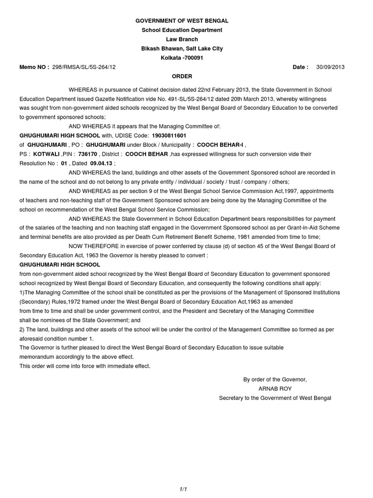 00001.govt. Sponsored Conversion - Order | PDF | Official Documents ...