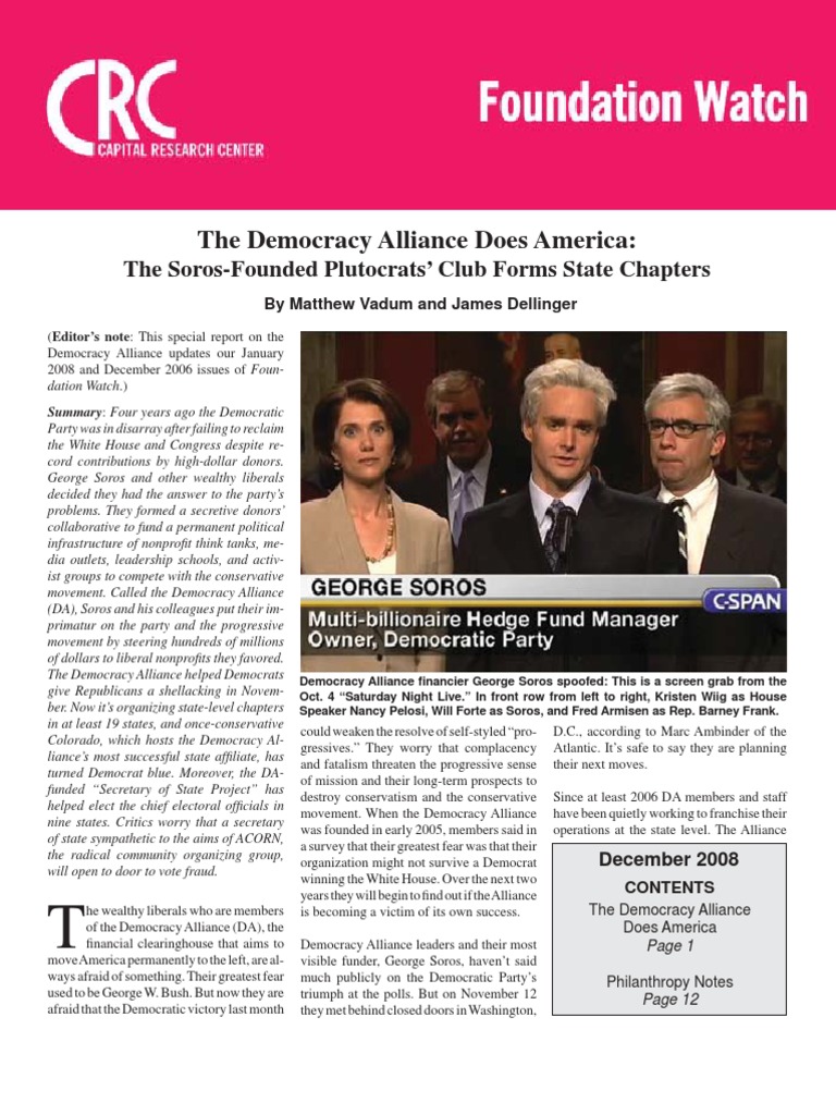 The Democracy Alliance Does America: | Democratic Party (United States ...