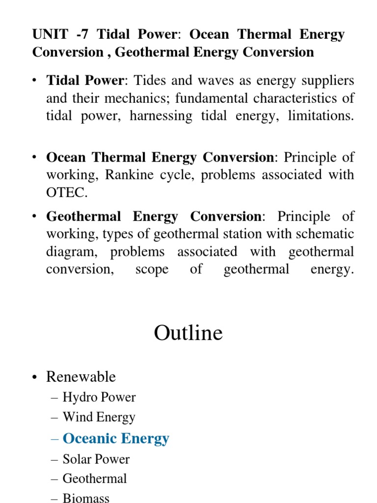 Ocean Energy, Tidal Energy and Geothermal Energy | PDF | Geothermal ...