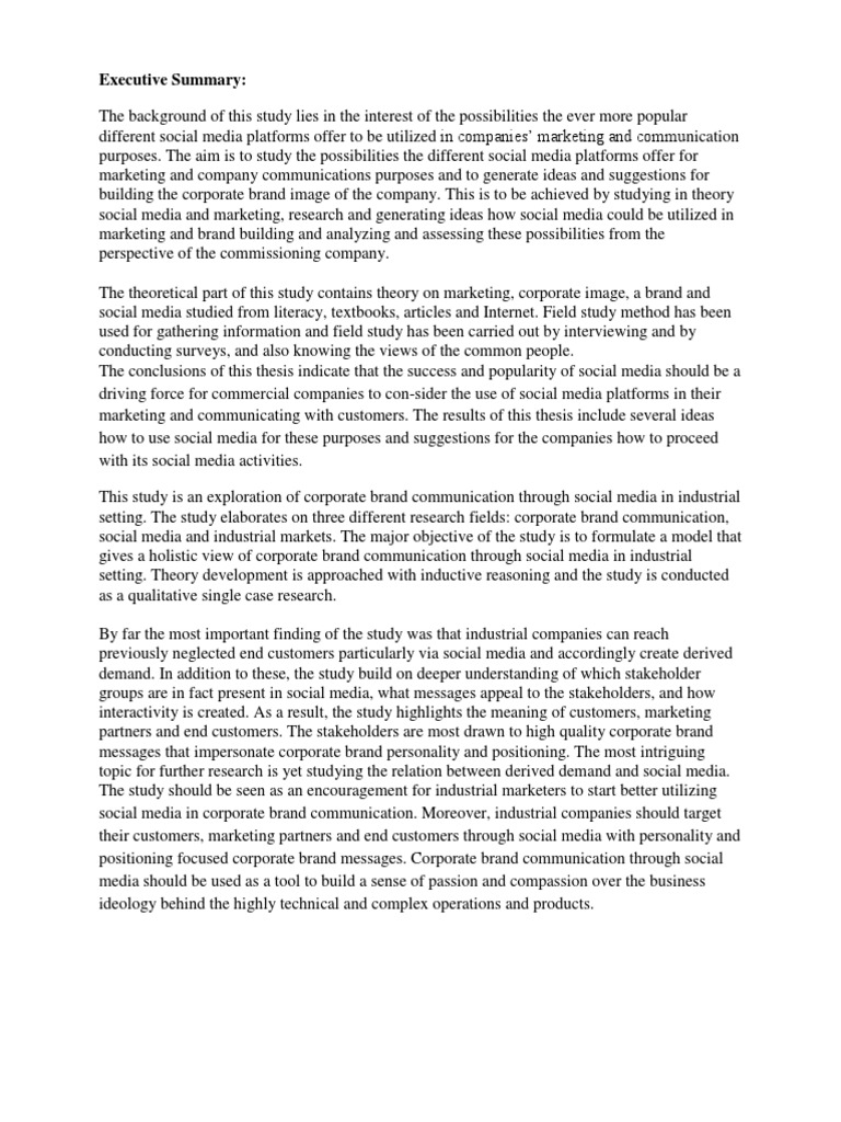 Executive Summary | Digital & Social Media | Social Media