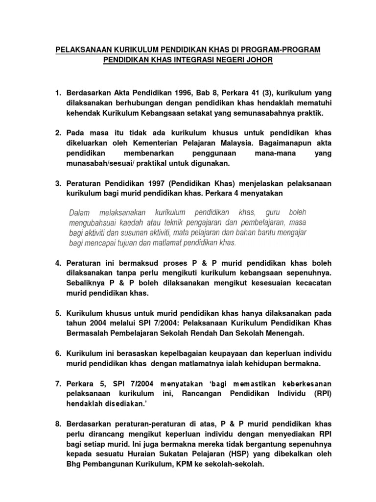 Pelaksanaan Kurikulum Pendidikan Khas | PDF