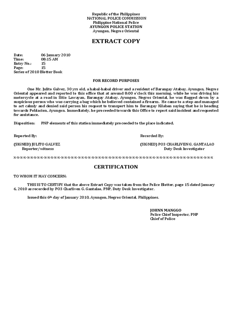 Police Blotters | PDF | Police | Crime & Violence