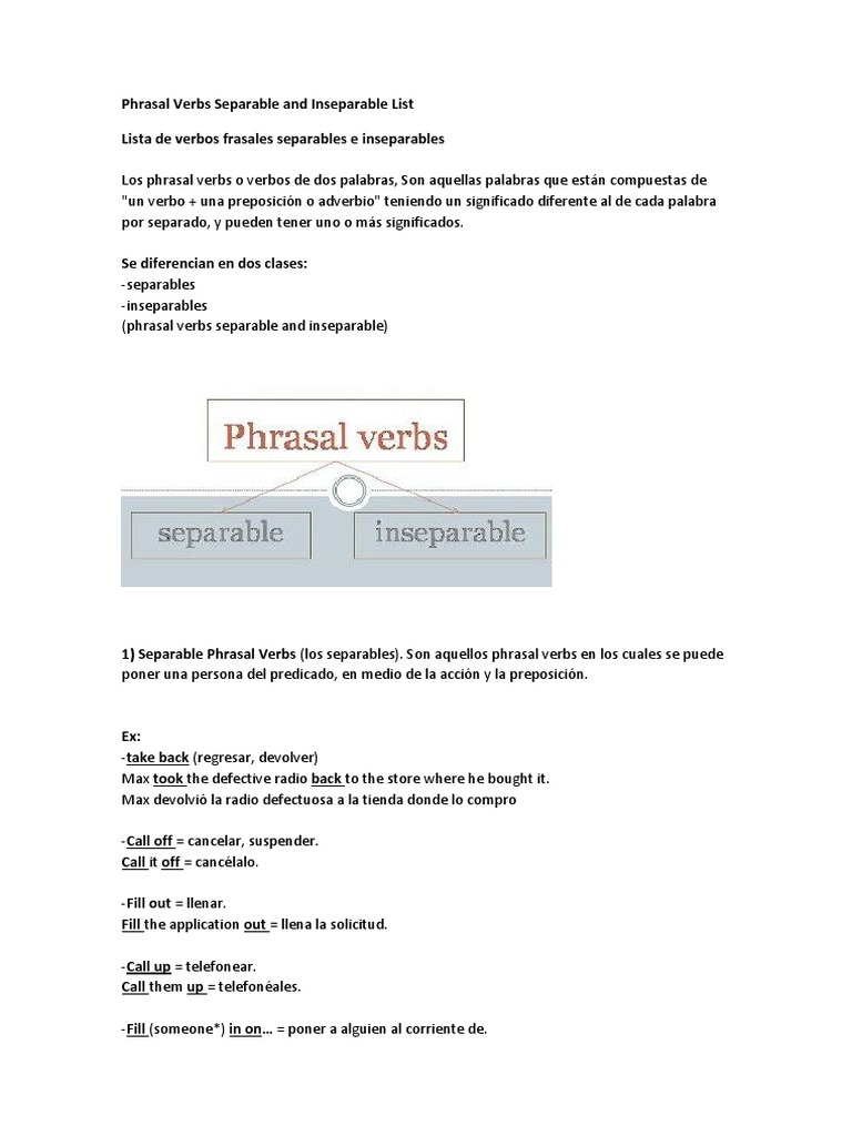 Phrasal Verbs Separable And Inseparable List Pdf Onomástica