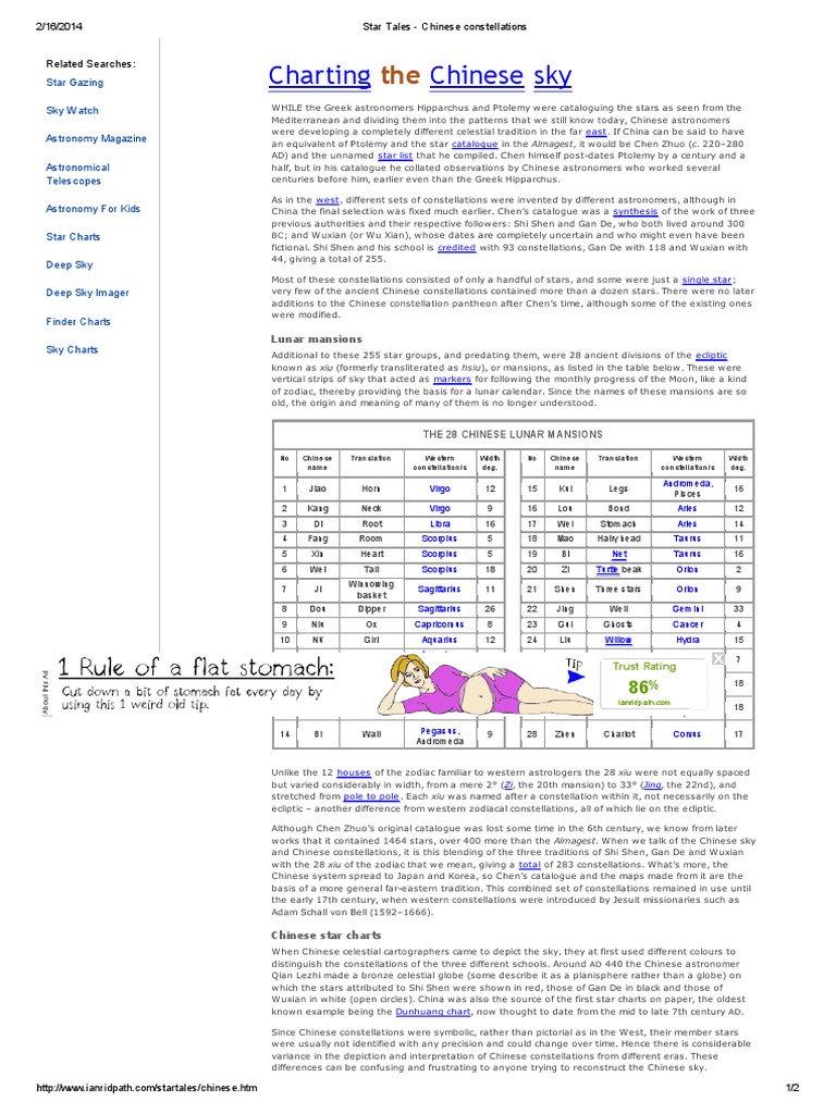 Star Tales - Chinese Constellations | PDF | Constellation | Zodiac