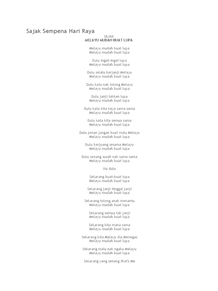 Sajak Sempena Hari Raya | PDF