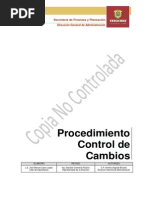 Procedimiento de Control de Cambios | PDF