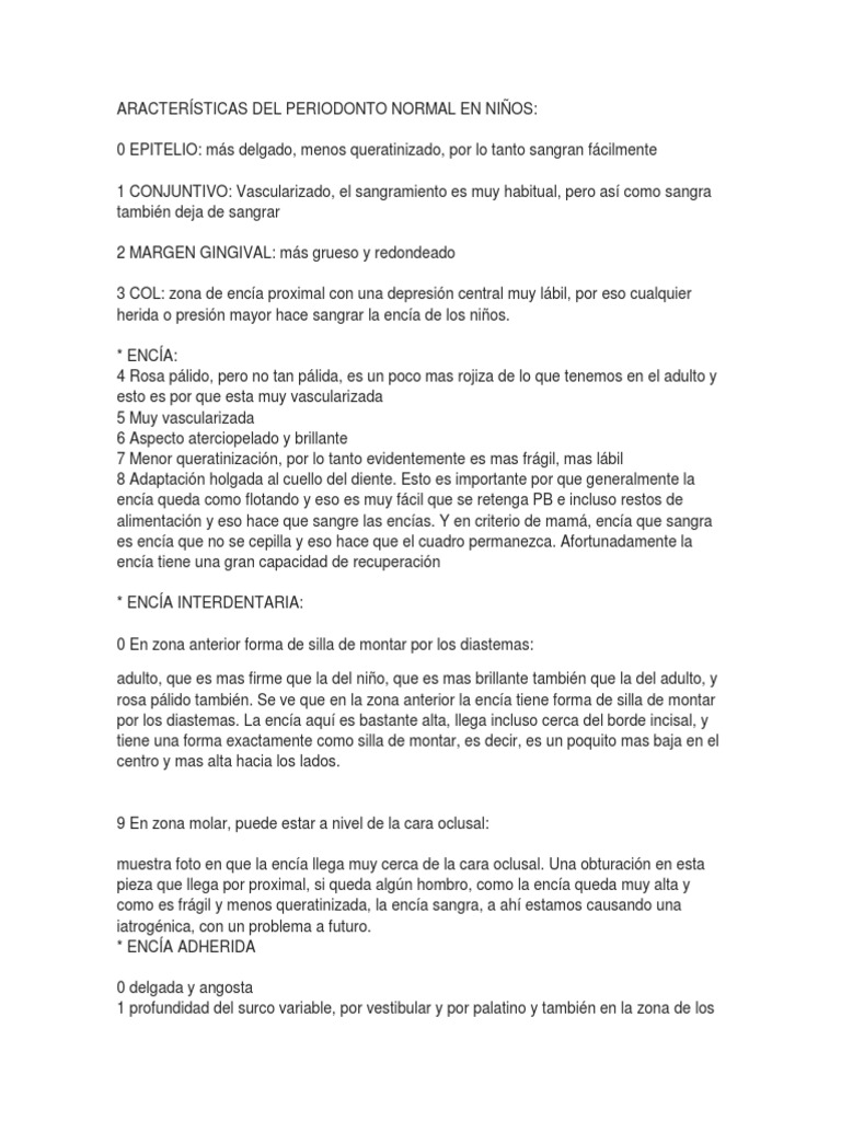 Características Del Periodonto Normal en Niños | PDF