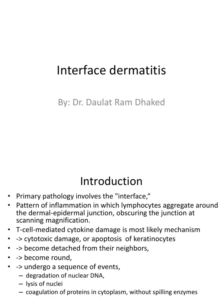 Interface Dermatitis | PDF | Epidermis | Integumentary System