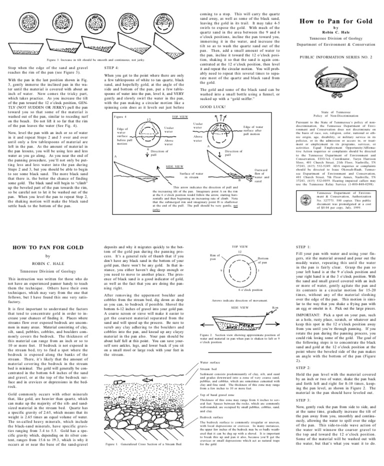 Gold Panning Techniques Guide | PDF | Clay | Sand
