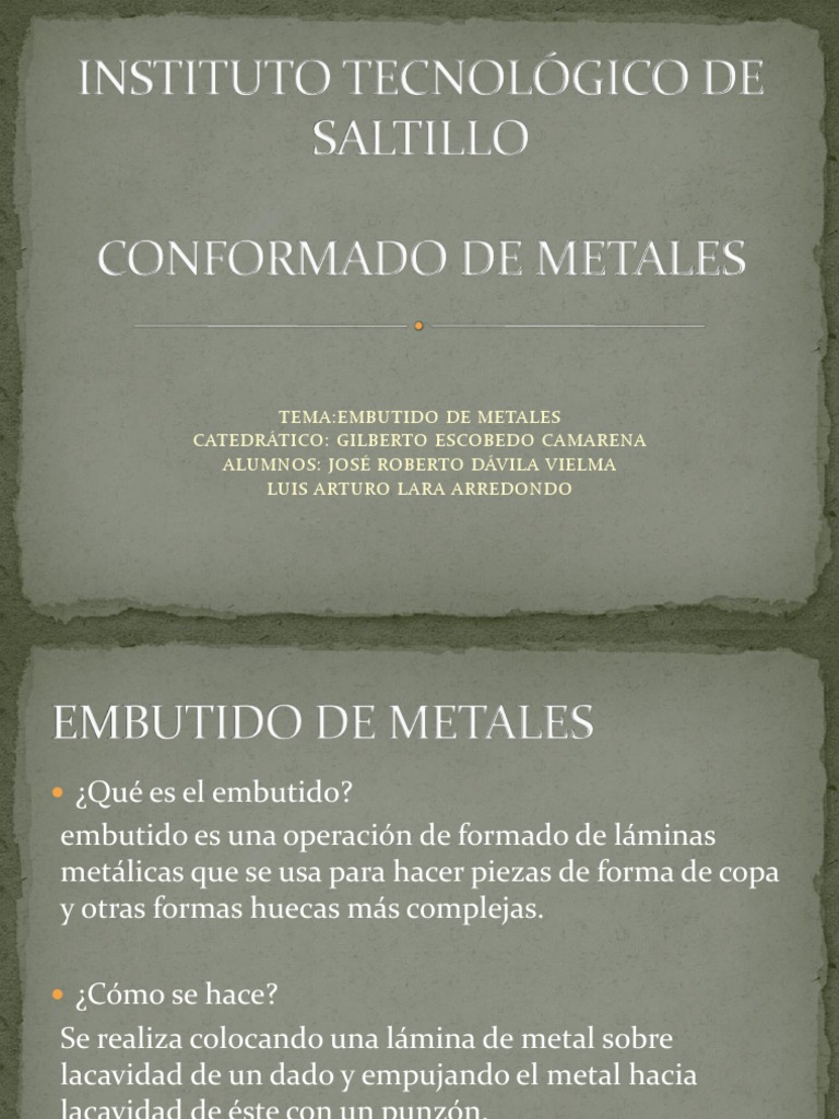 Embutido de Metales | PDF | Industrias | Science