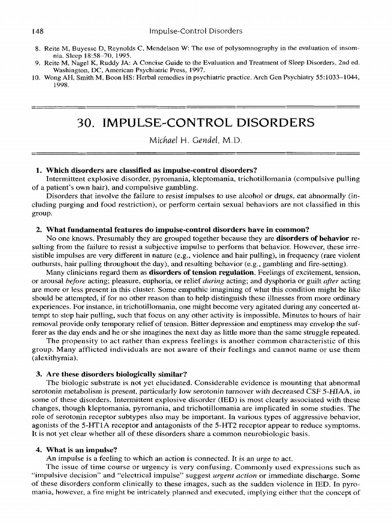 Impulse-Control Disorders | PDF | Problem Gambling | Mental Disorder