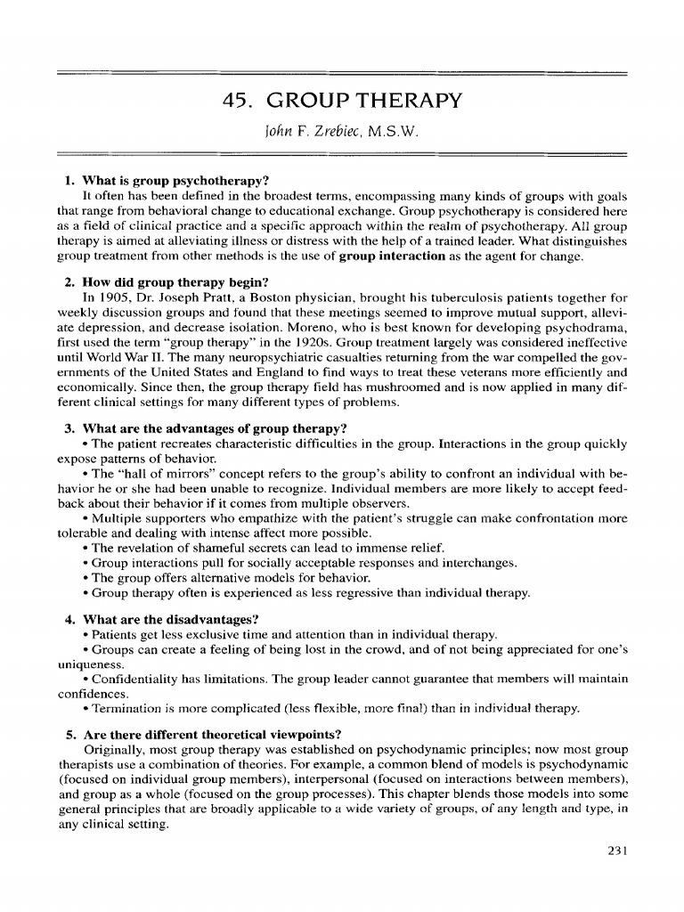 Group Therapy | PDF | Social Group | Group Psychotherapy
