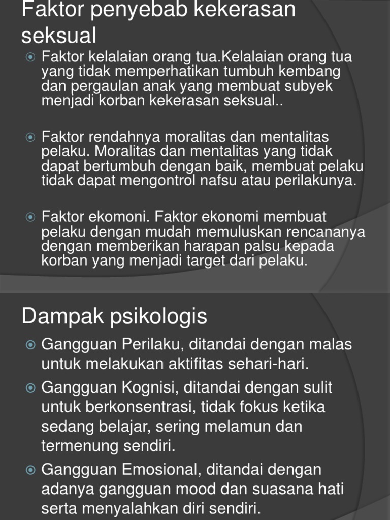 Faktor Penyebab Kekerasan Seksual | PDF