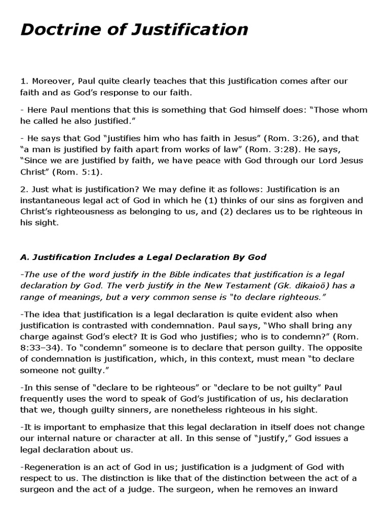 Doctrine of Justification | PDF | Justification (Theology) | Sola Fide