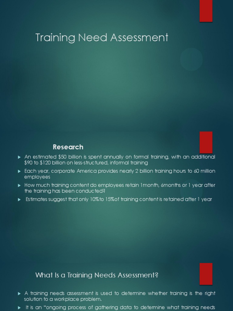 Training Need Assessment | PDF | Needs Assessment | Educational Assessment