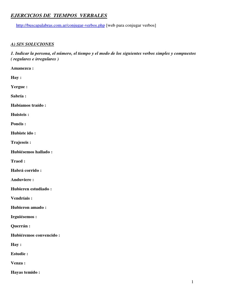 Ejercicios Resueltos Verbos Irregulares Ingles Pdf Marcus Reid