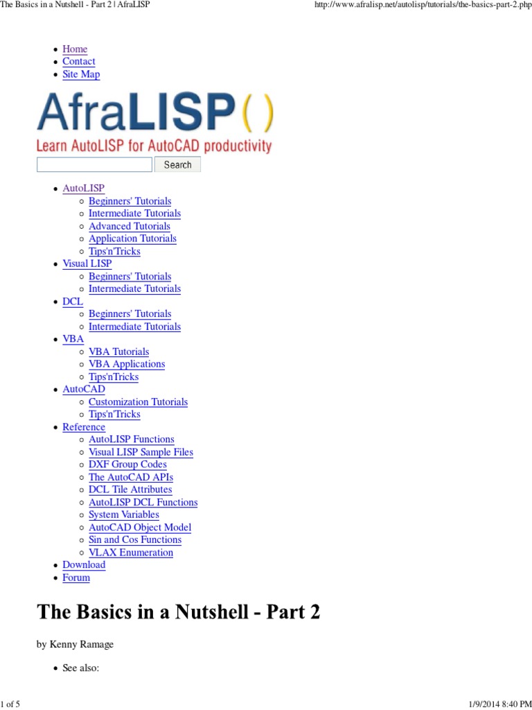 02 The Basics in A Nutshell - Part 2 - AfraLISP | PDF | Autodesk ...