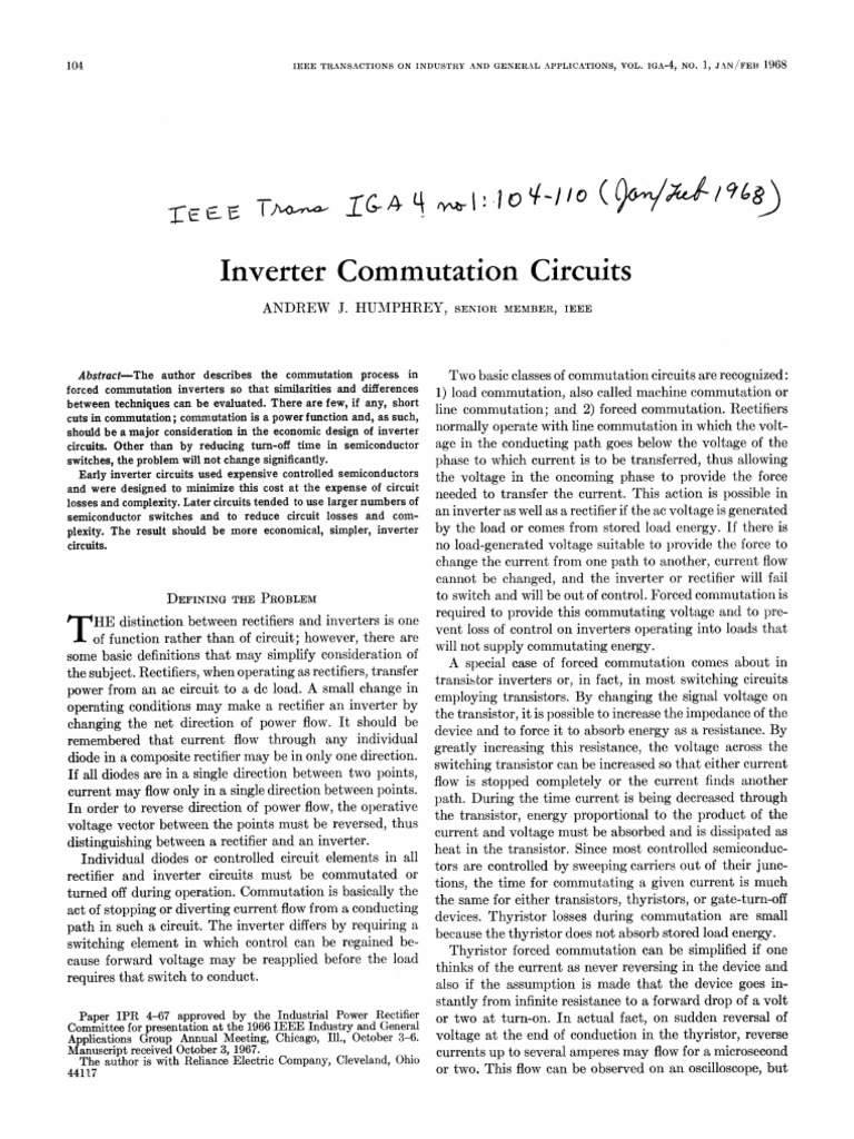 Inverter Commutation Circuits | PDF | Power Inverter | Capacitor