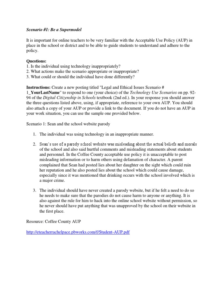 Scenario #1: Be A Supermodel: Questions | PDF | Information Age ...