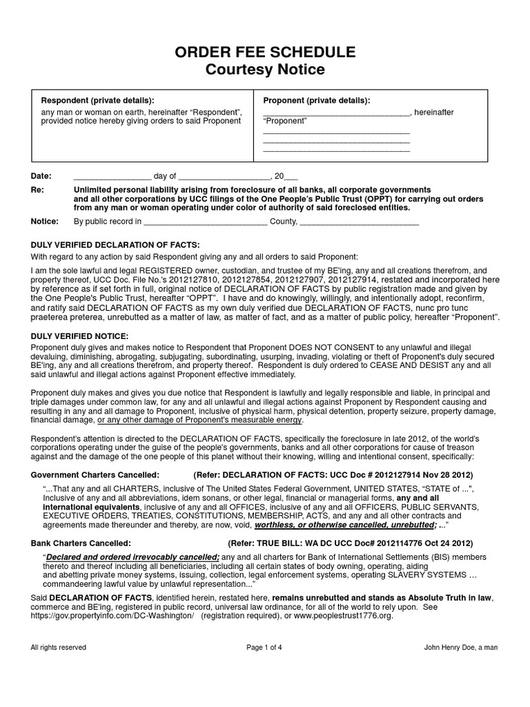 Order Fee Schedule | PDF | Foreclosure | Contractual Term