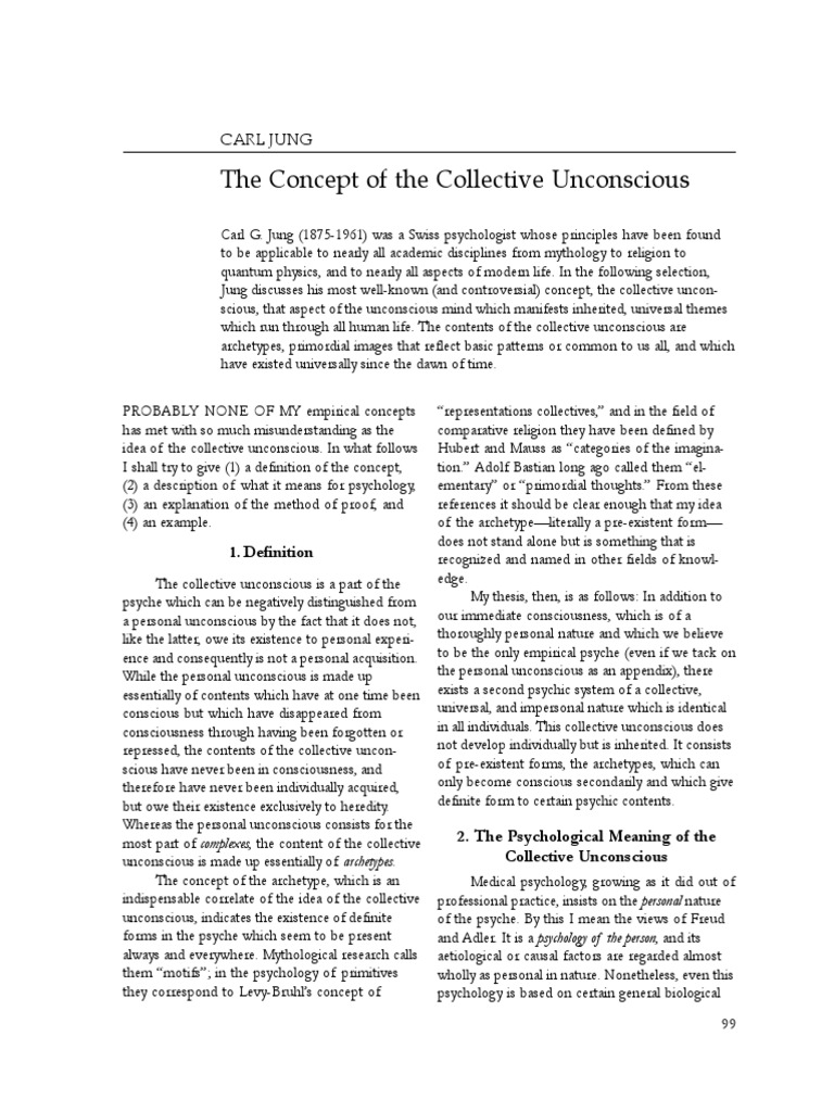 The Concept of The Collective Unconscious | PDF | Unconscious Mind ...