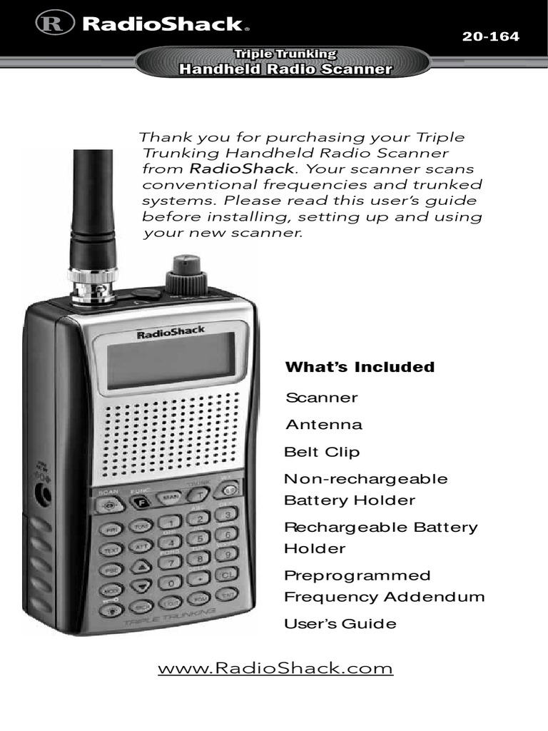 Scanner Pro 164 Radio Shack | PDF | Battery (Electricity ...