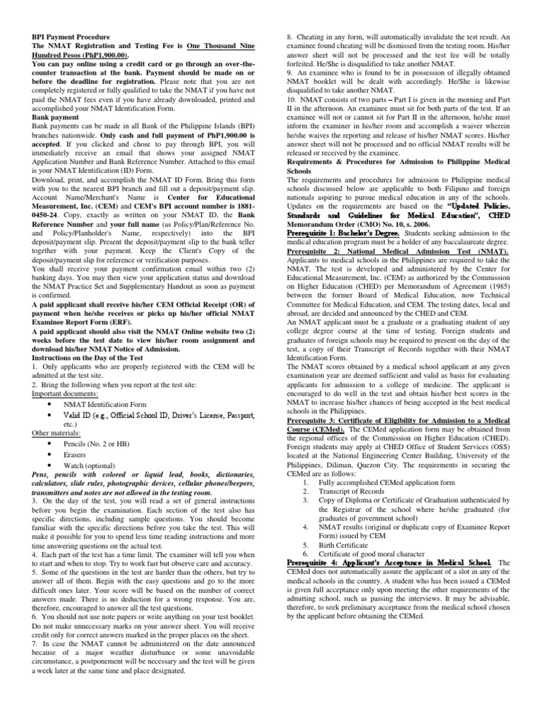 BPI Payment Procedure | PDF | Medical School | University And College ...