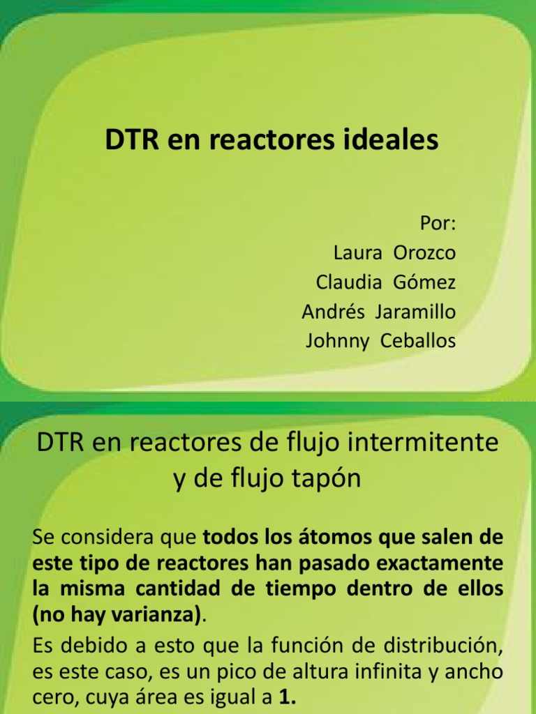 DTR en Reactores Ideales.1 | PDF | Reactor Quimico | Química