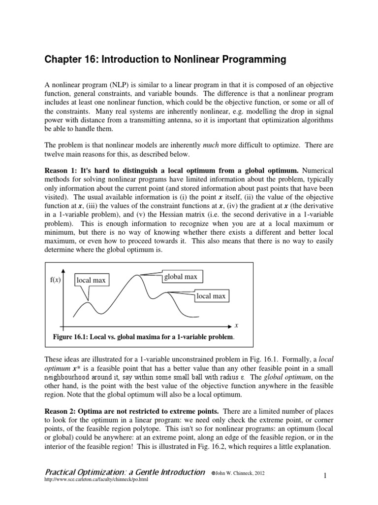 AMP Chapter 13 - Nonlinier Programing | PDF | Mathematical Optimization ...