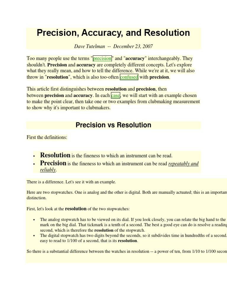 Precision | PDF | Accuracy And Precision | Weighing Scale