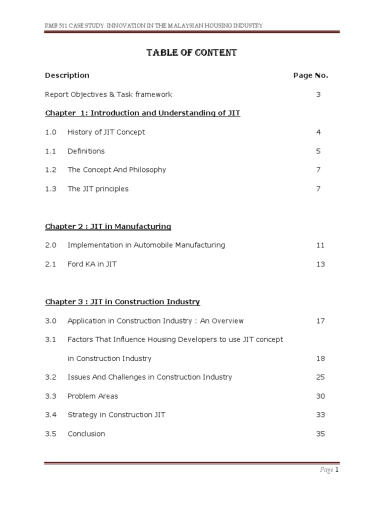 JIT Innovations in Malaysian Housing | PDF | Operations Management ...