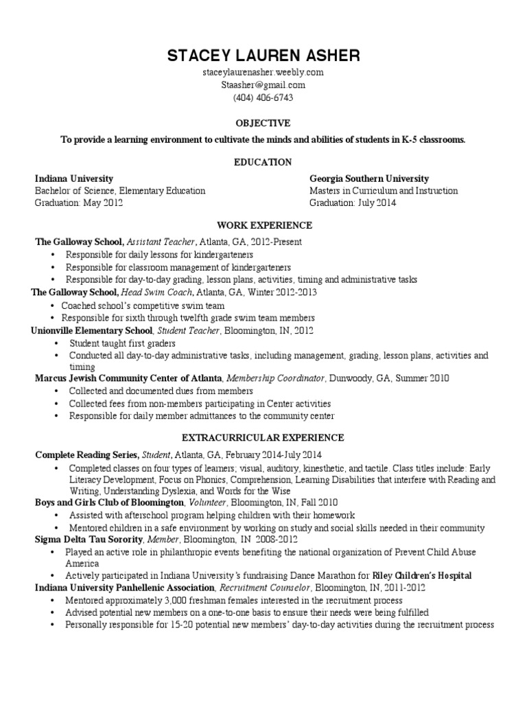 Sla Resume 2014 - Internet | PDF | Lesson Plan | Teachers