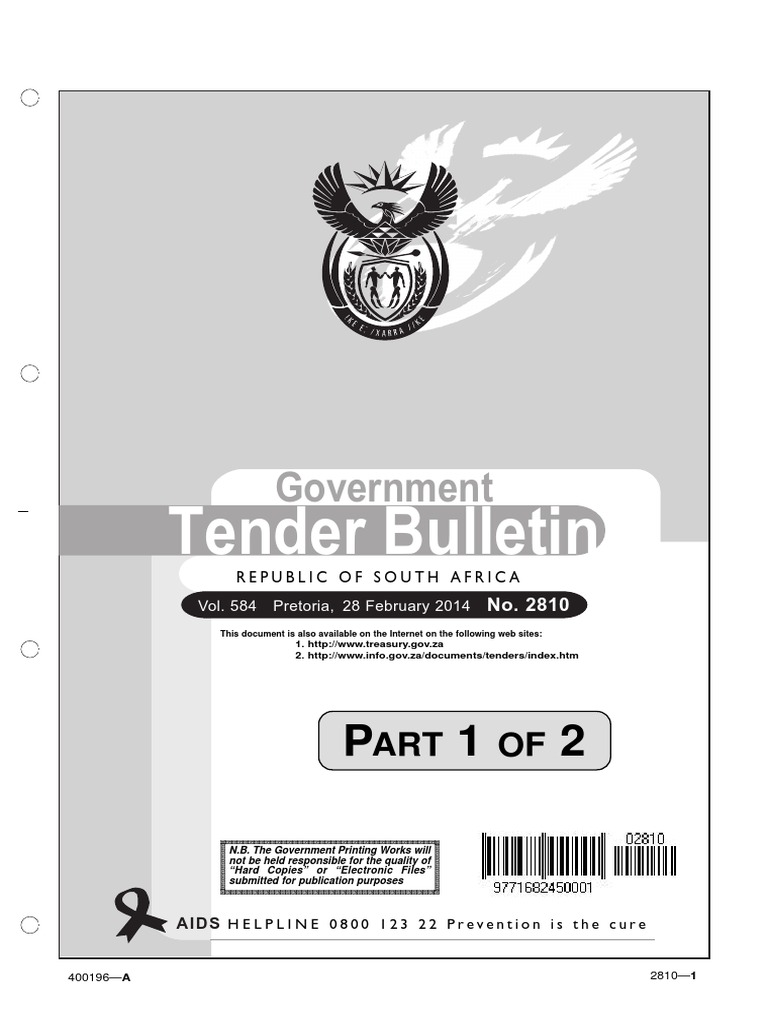 SA Tender Bulletin | Procurement | Technology
