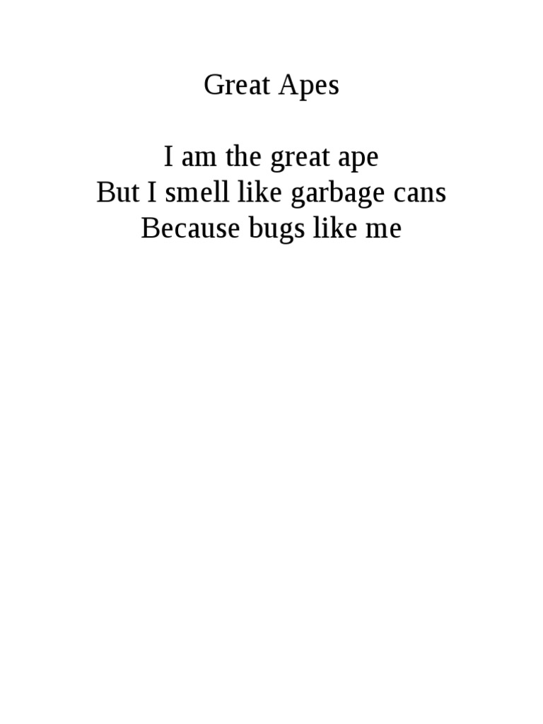 Great Apes - A Poem | PDF