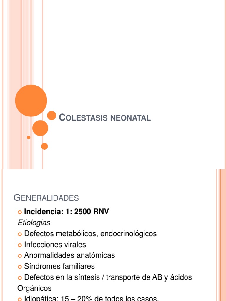 Colestasis Neonatal | PDF | Sistema exocrino | Órgano (anatomía)