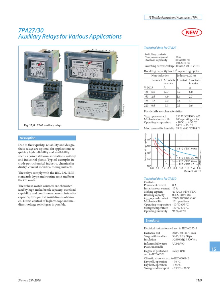 7PA27 30 en-AuxiliaryRelay | PDF | Hertz | Relay