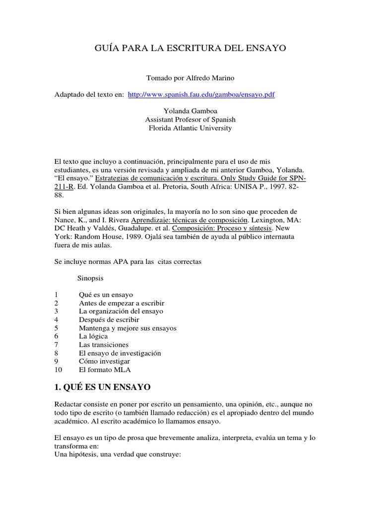Guía de Ensayo Académico | PDF | Ensayos | Razonamiento inductivo