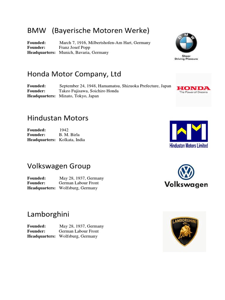 BMW (Bayerische Motoren Werke) | PDF