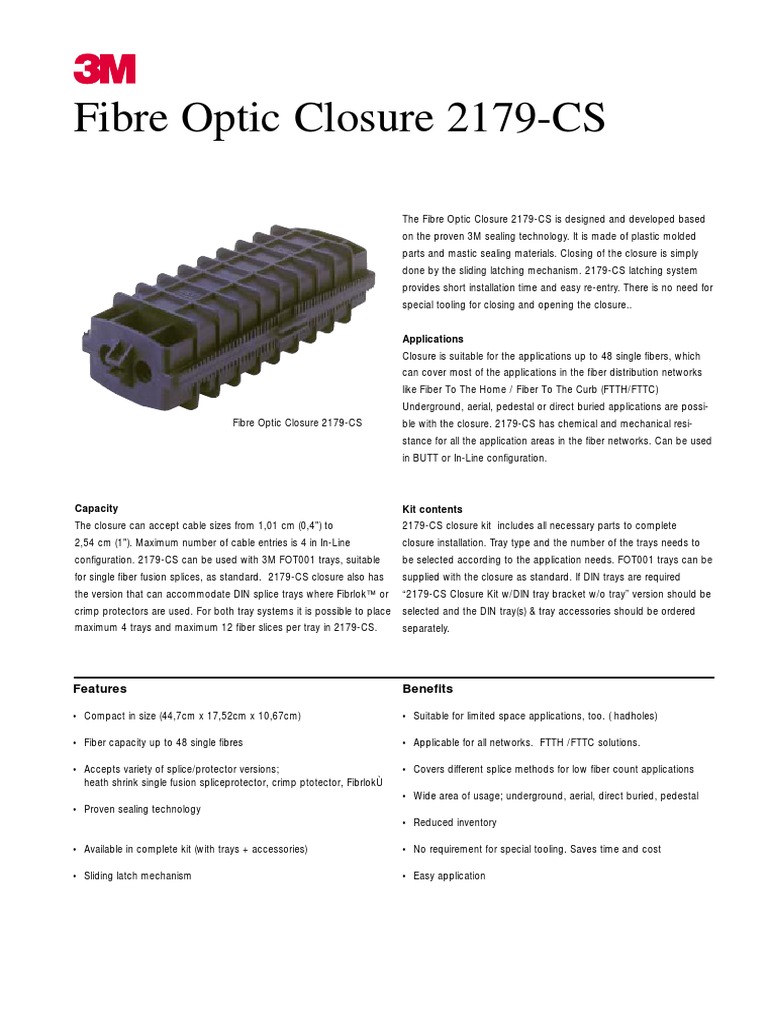 3M Cable Closure 2179 CS | PDF | Optical Fiber | Cable